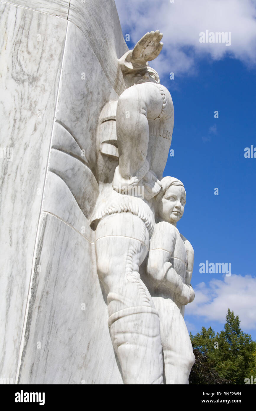 Low angle view of a monument, Frontier Monument, Oregon State Capitol ...