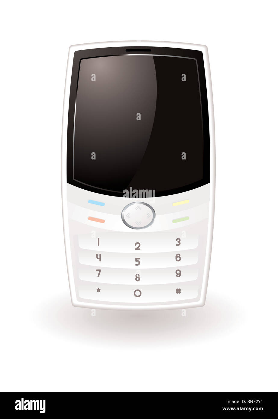 modern illustrated mobile cell phone with shadow and light reflection ...