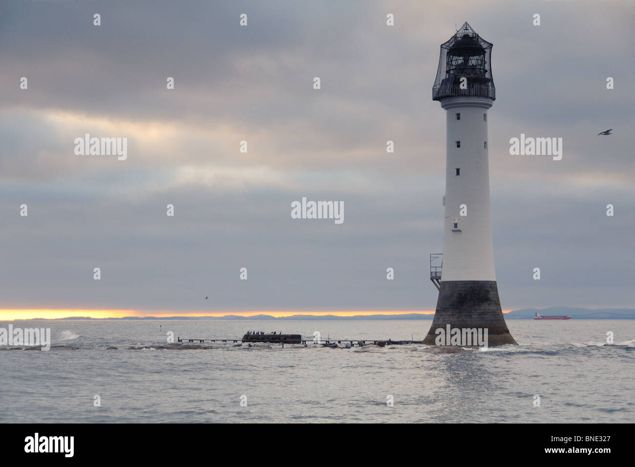 The Bell Rock Lighthouse (12 miles off the coast of Arbroath), Angus ...