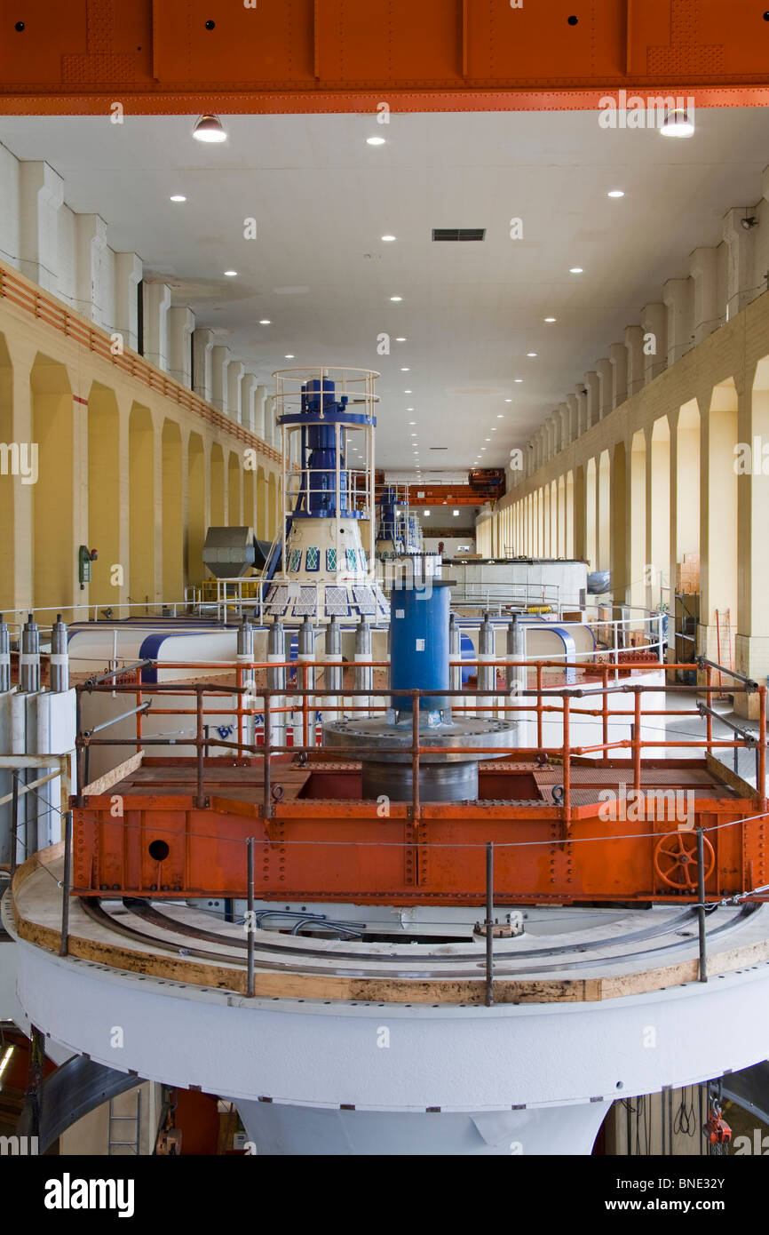 Turbines at a dam, Bonneville Dam, Columbia River Gorge, Portland ...