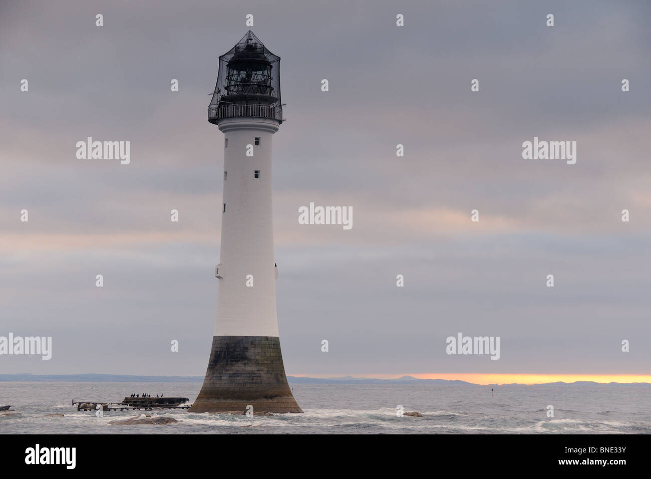 The Bell Rock Lighthouse (12 miles off the coast of Arbroath), Angus ...