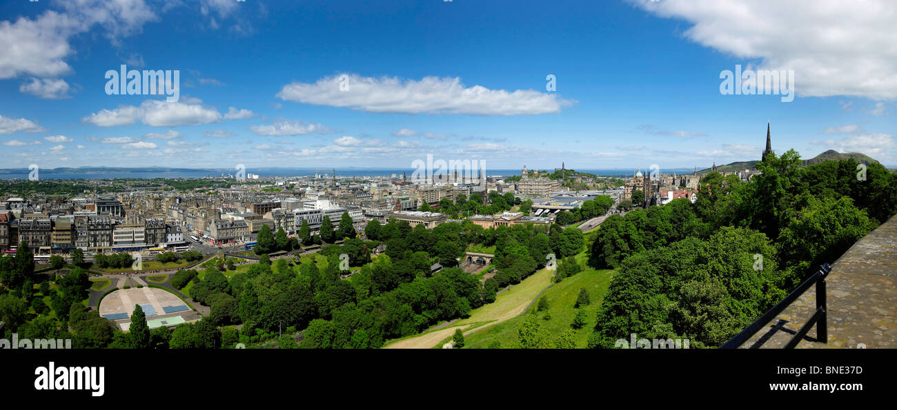 Panoramic View from Edinburgh Castle, over Princes Street and Princes ...
