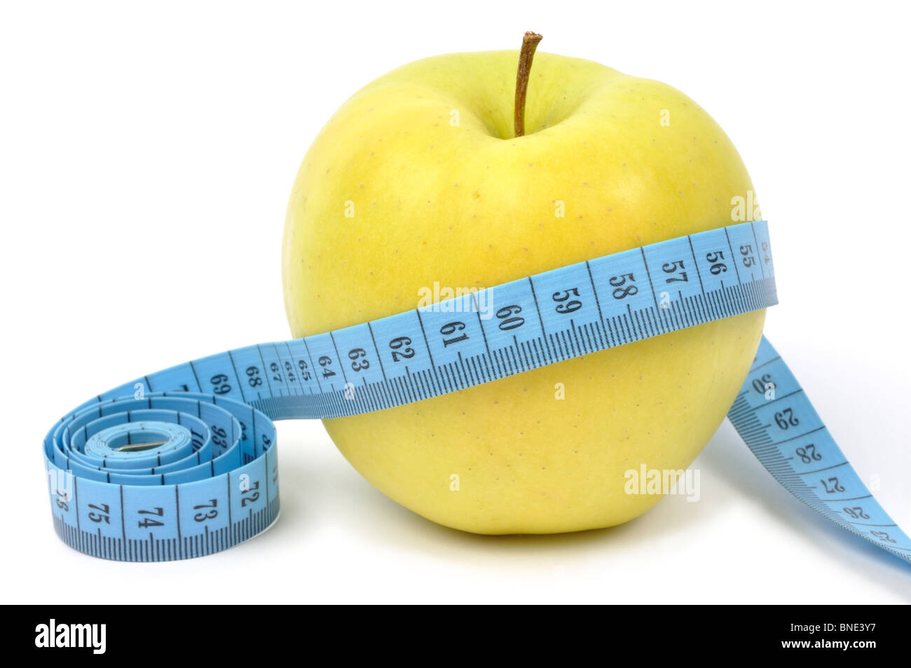 Apple and measuring tape Stock Photo - Alamy