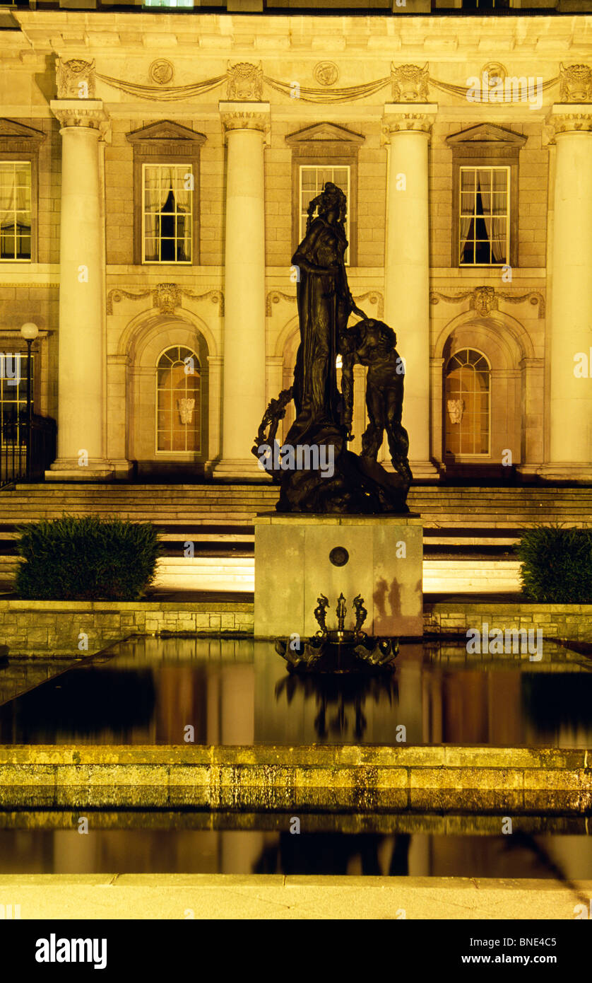 Statue in front of a government building, Custom House, Dublin, Ireland ...