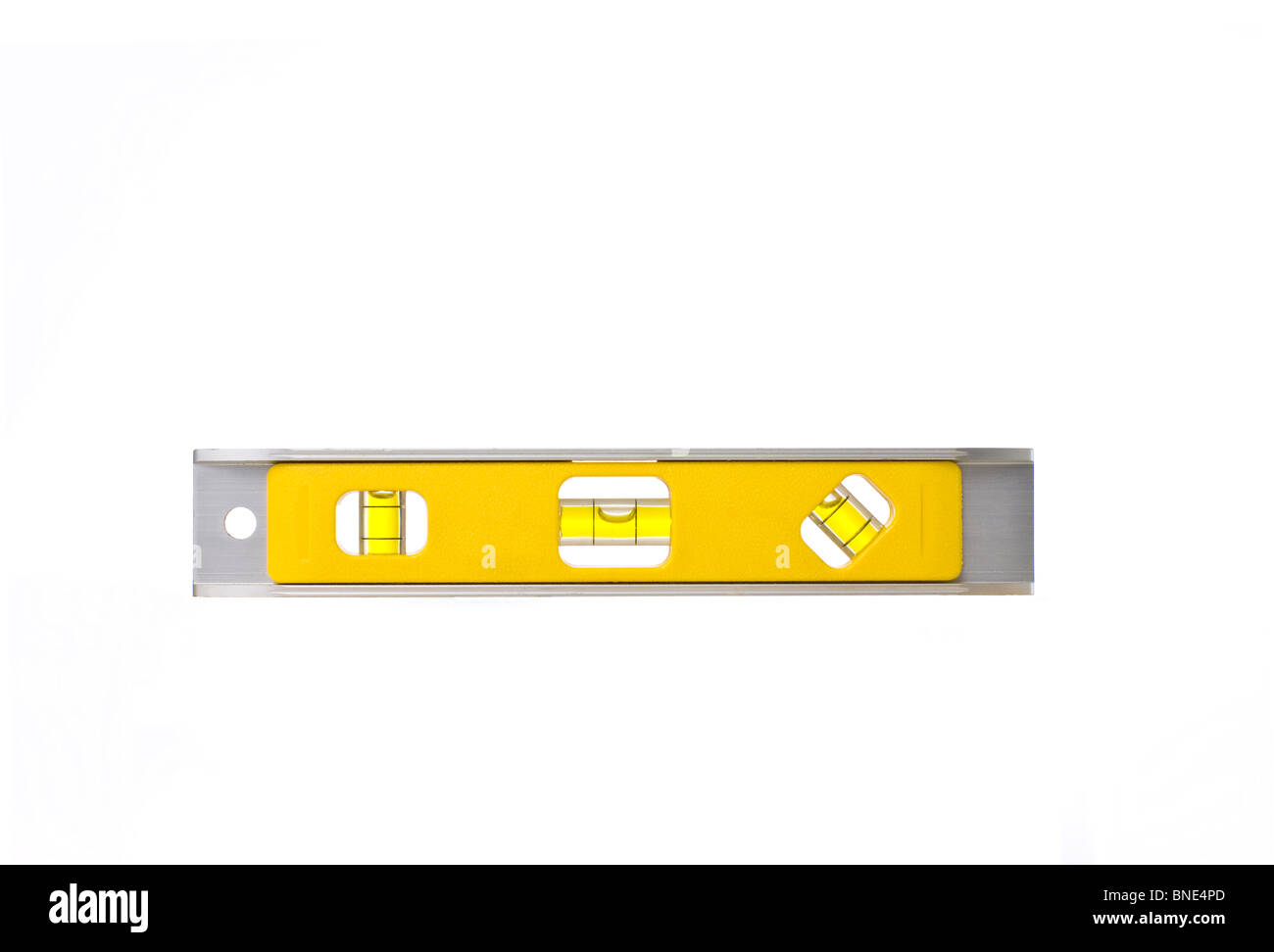 Spirit level on a white background Cut Out Stock Images & Pictures - Alamy