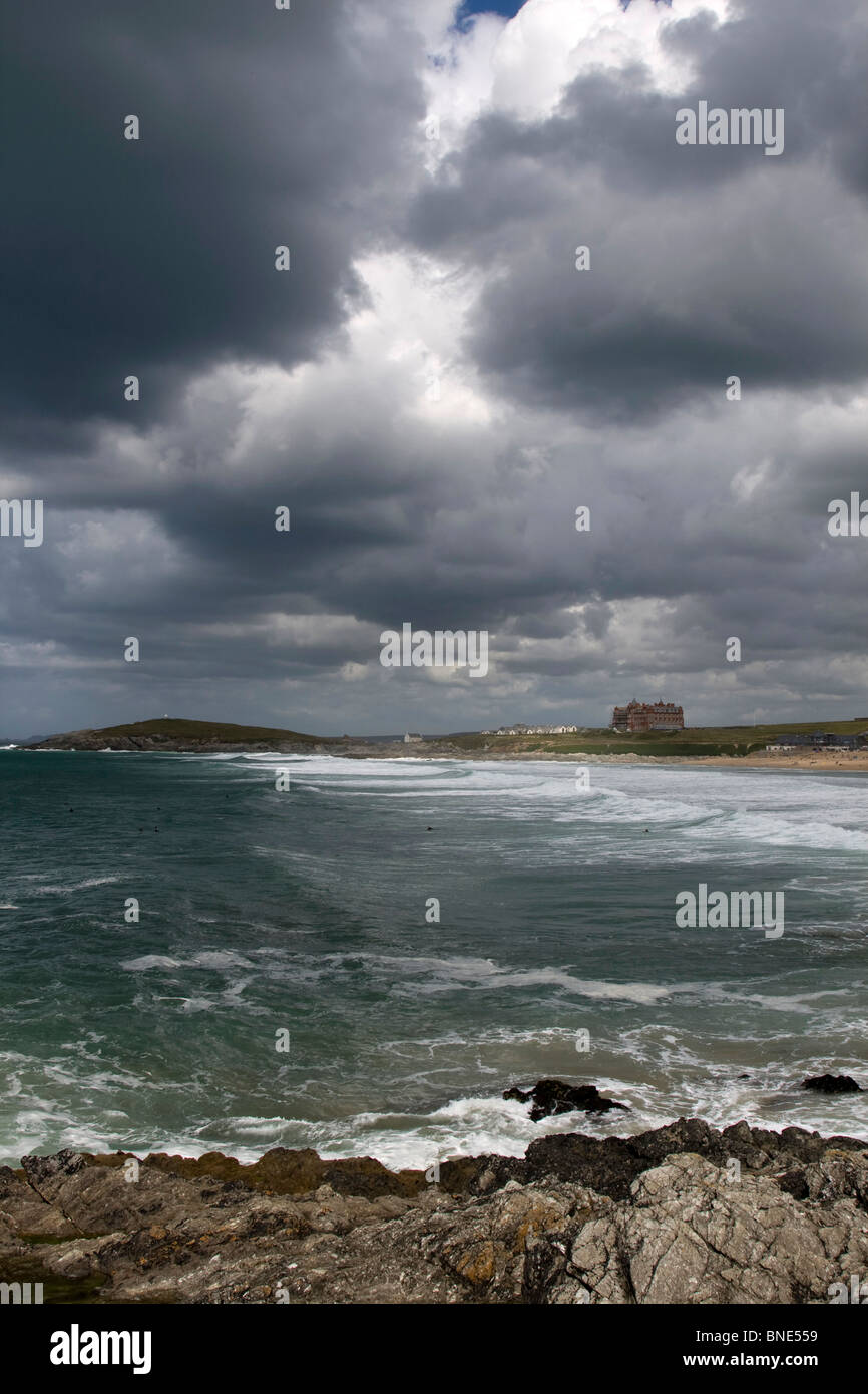 stormy skies Fistral Beach surfing beach newquay cornwall atlantic ...