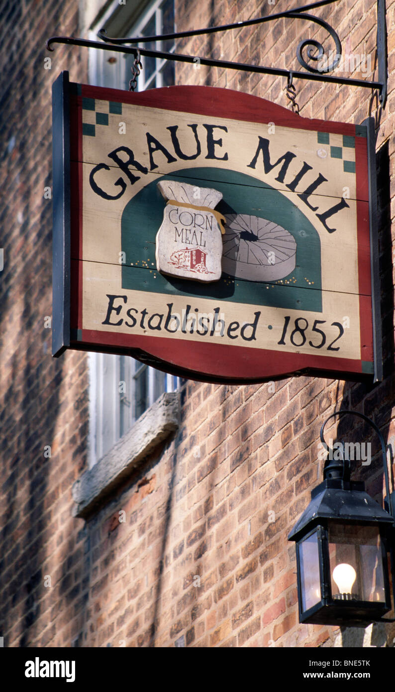 USA, Illinois, Oak Brook, advertisment on Graue Mill Stock Photo - Alamy