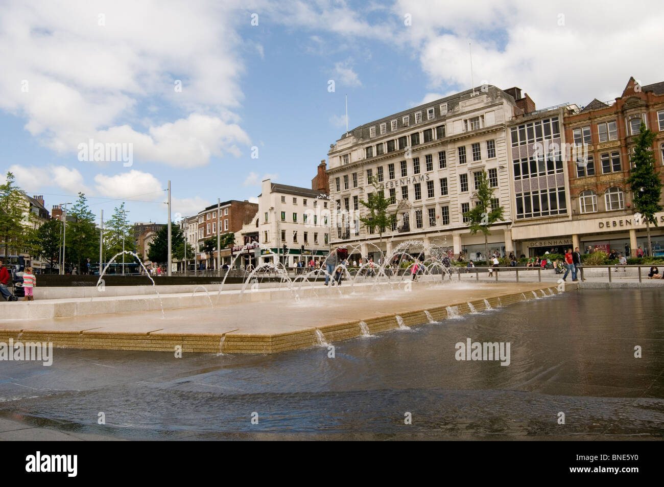 town city square center nottingham nottinghamshire fountain fountains ...