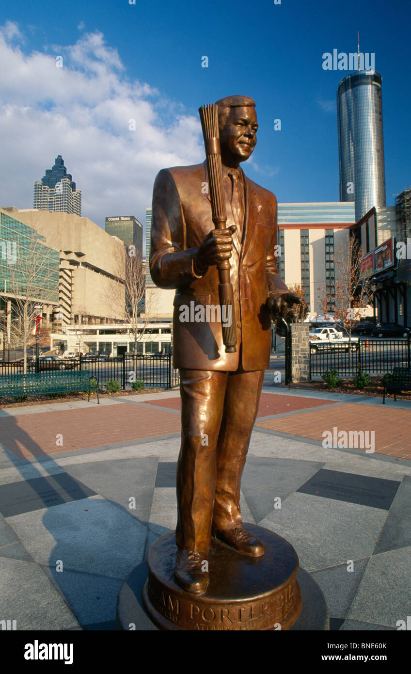 USA, Georgia, Atlanta, Centennial Olympic Park, Billy Payne Statue ...