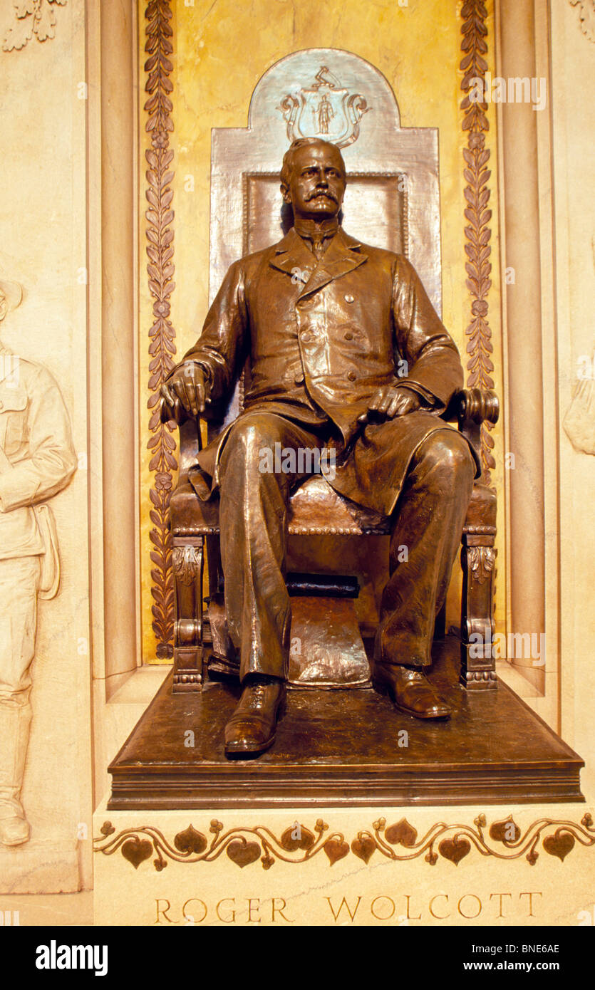 USA, Massachusetts, Boston, Roger Wolcott Statue, front view Stock ...