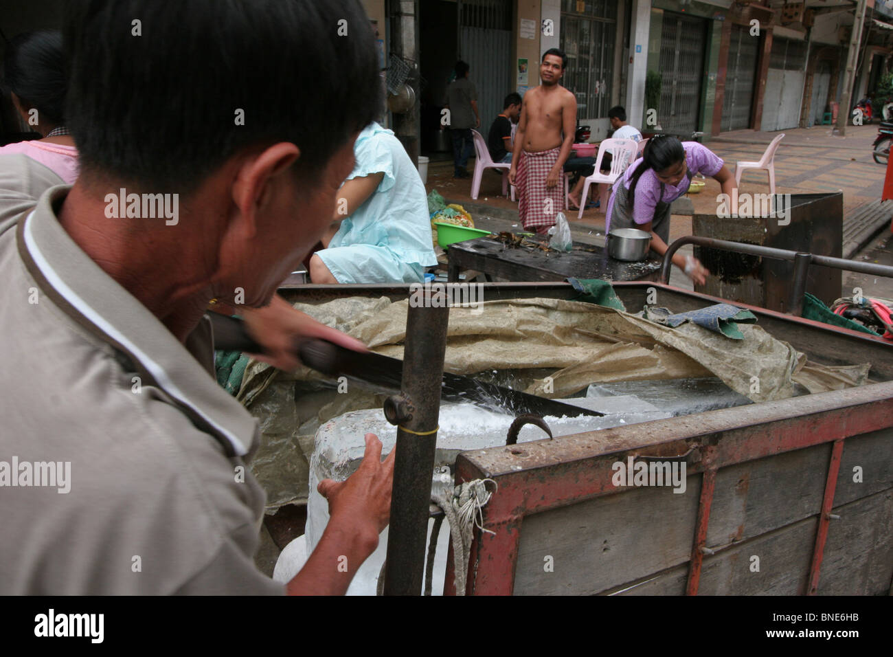 Ice vendor, Phnom Penh, Cambodia Stock Photo - Alamy