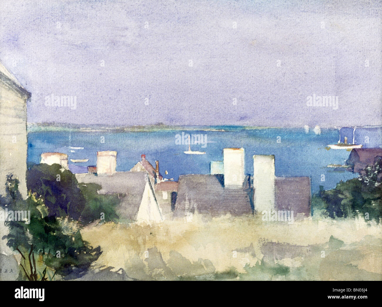 Looking to the Water by Alice Kent Stoddard watercolor 1935 1884-1976 ...