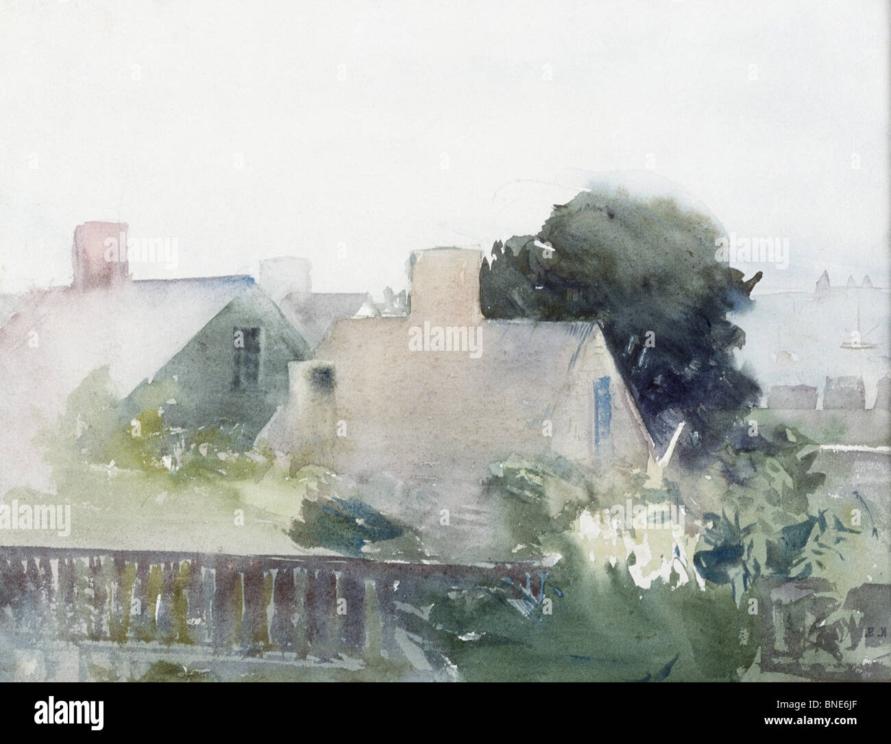 Old Homestead by Alice Kent Stoddard, watercolor, 1935, 1884-1976, USA ...