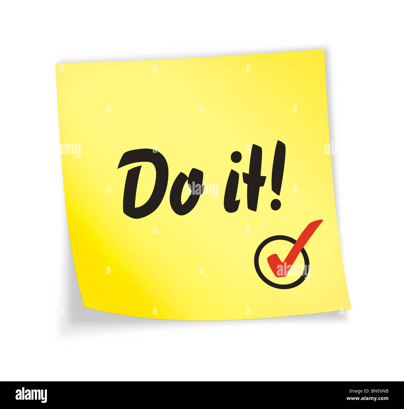 Yellow sticky note "do it", 3d illustration Stock Photo - Alamy