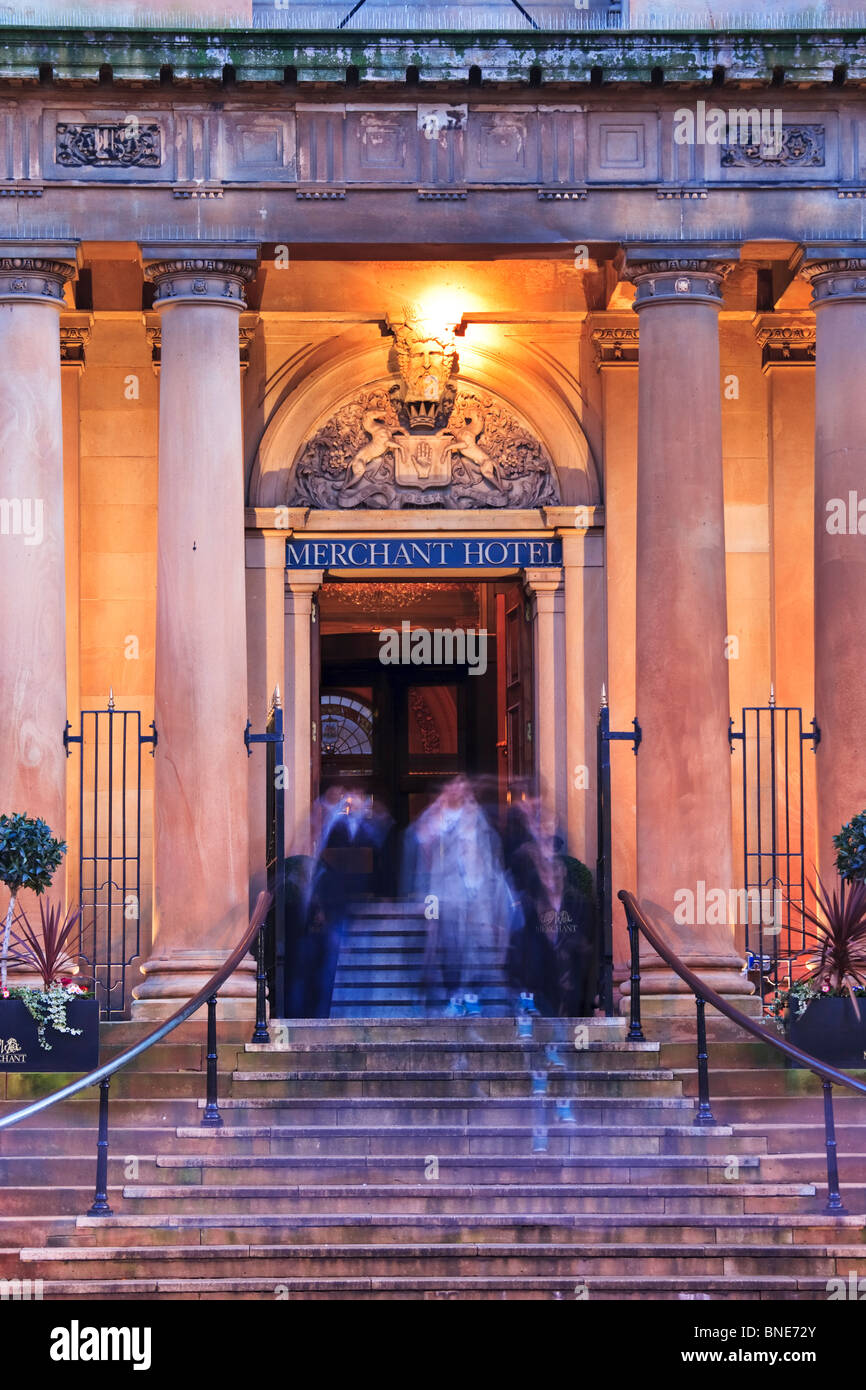 Steps leading up to the entrance of the Merchant Hotel on Waring Street ...