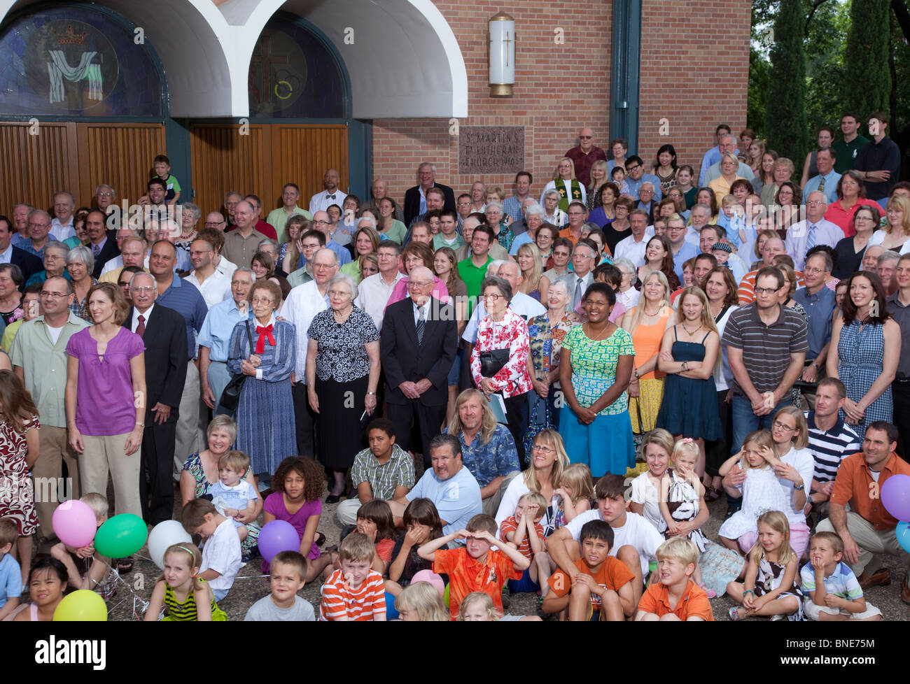 Congregation members of St. Martin's Lutheran Church pose outside the ...