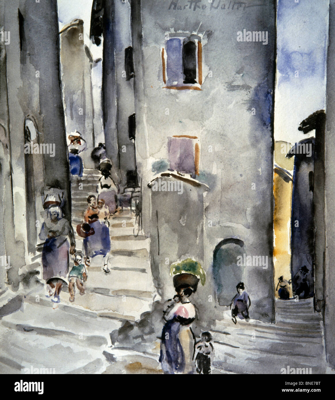 Steps by Martha Walter, watercolor painting, 1935, (1875-1976), USA ...