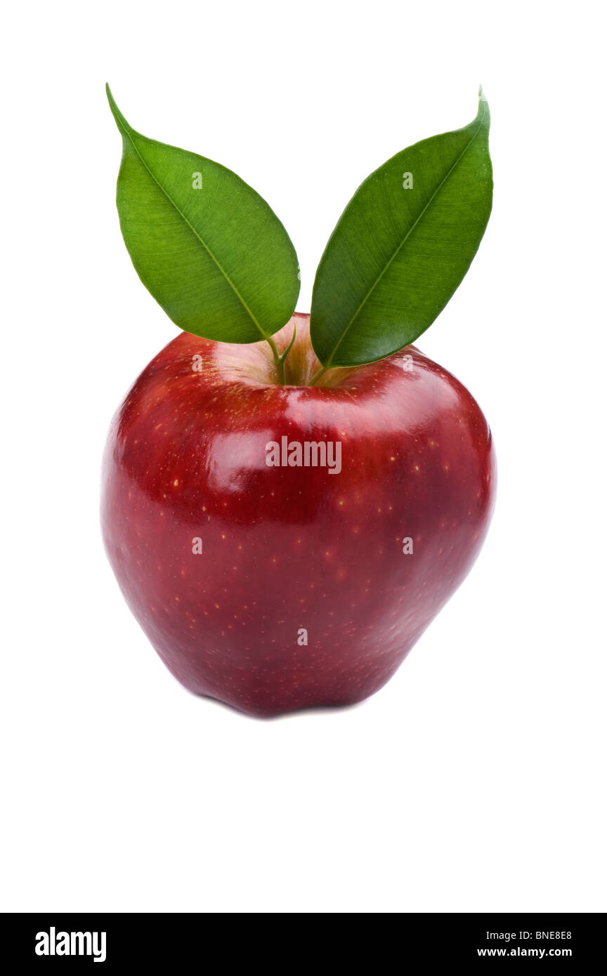 object on white - food apple close up Stock Photo - Alamy