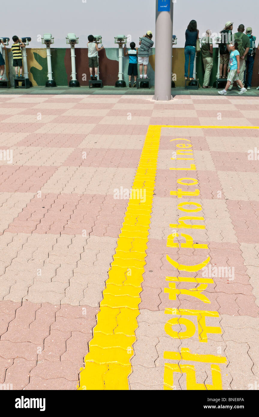 Photo Line at the Dora Observatory overlooking border with North Korea ...