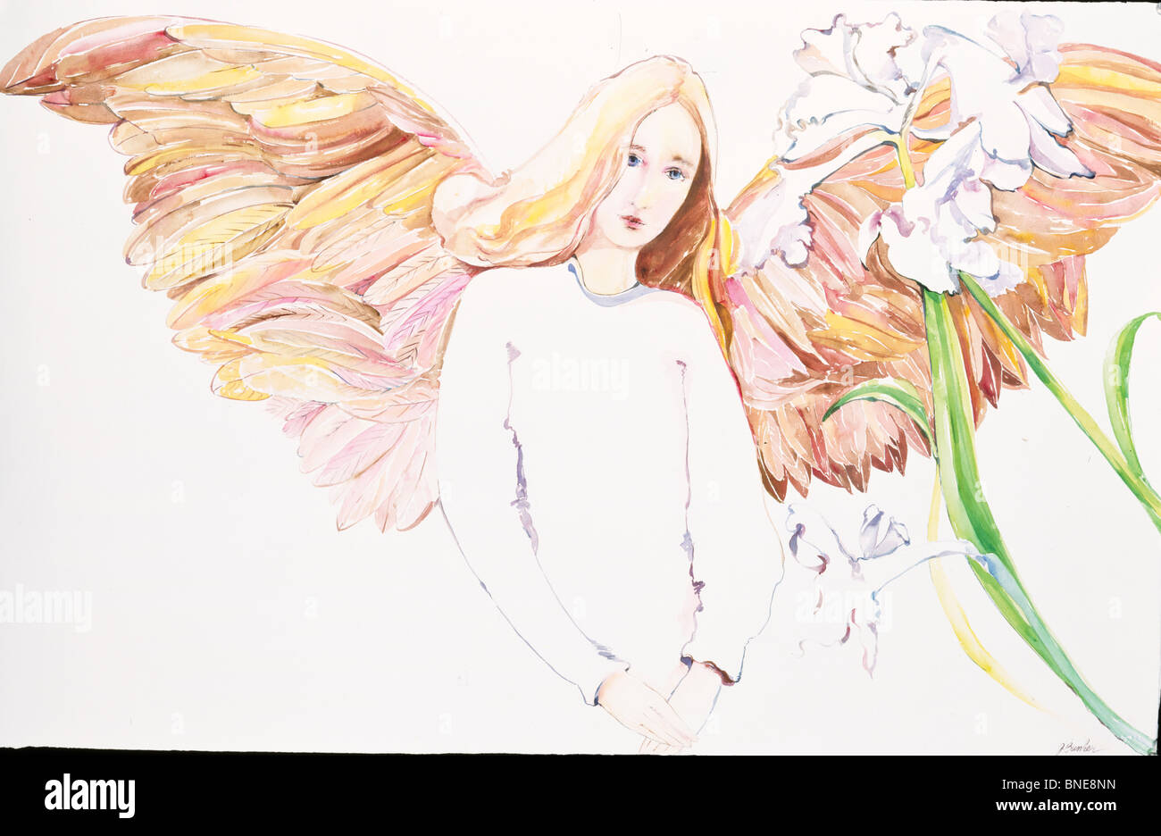 Angel Lily, 1995, John Bunker (20th C. American), Watercolor, Private ...