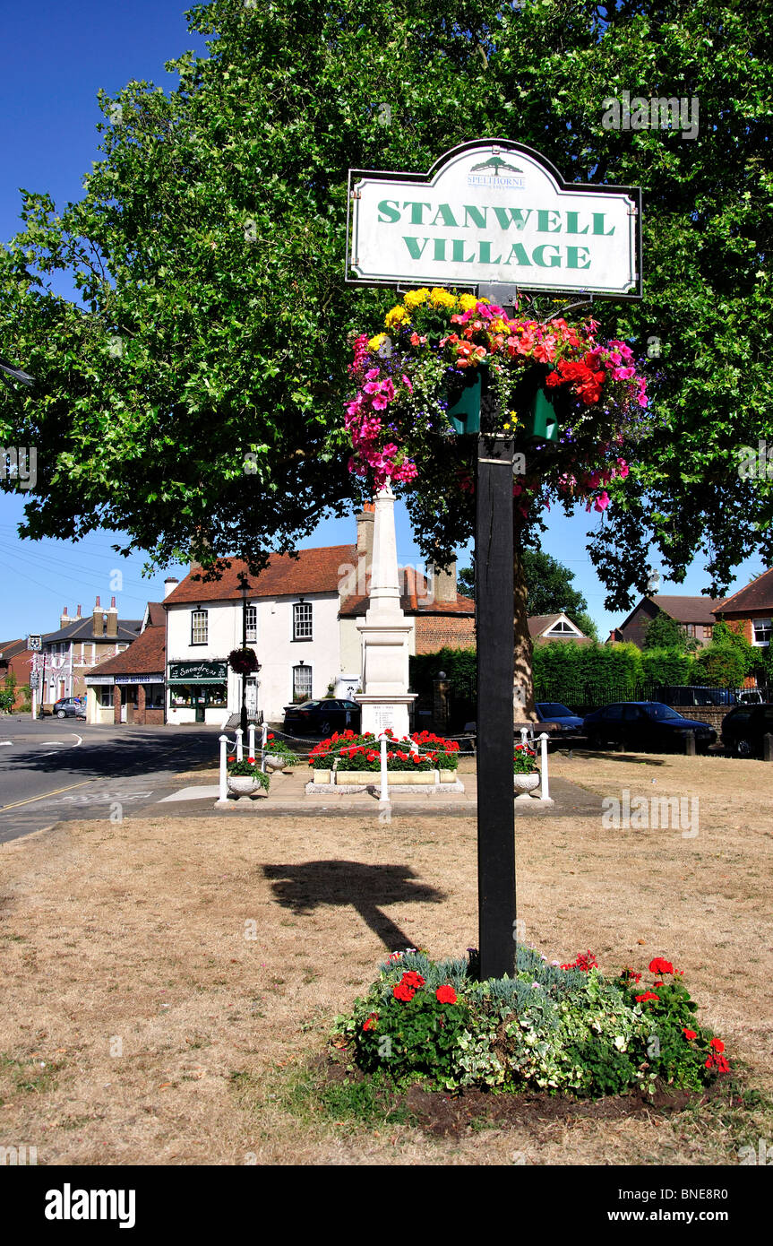 Village sign, Stanwell Village, Stanwell, Surrey, England, United ...