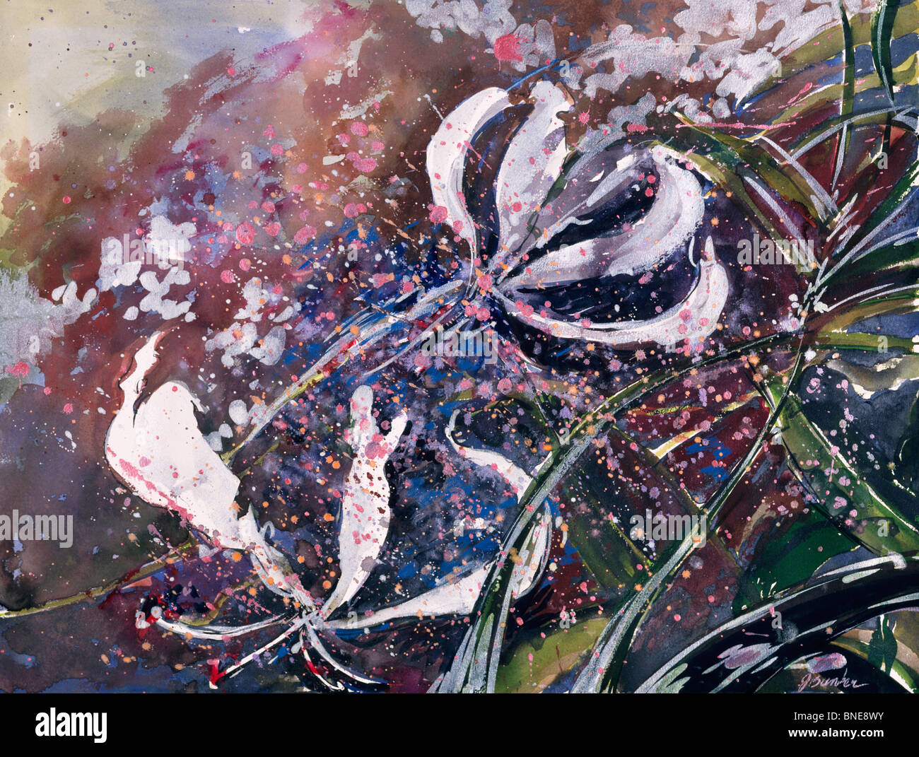 Sparkling Lily, John Bunker (20th C. American), Watercolor and ...