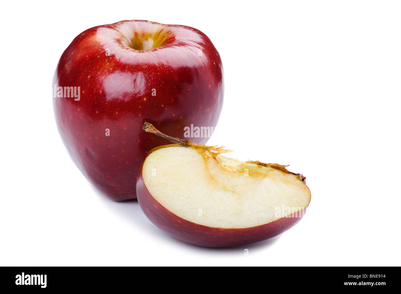 object on white - food apple close up Stock Photo - Alamy