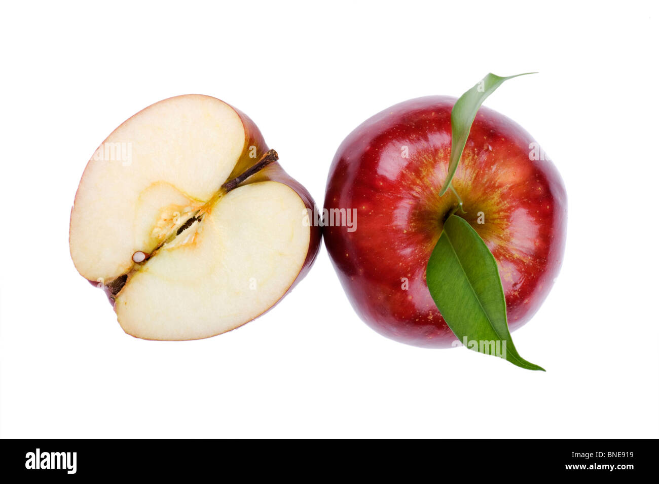 object on white - food apple close up Stock Photo - Alamy