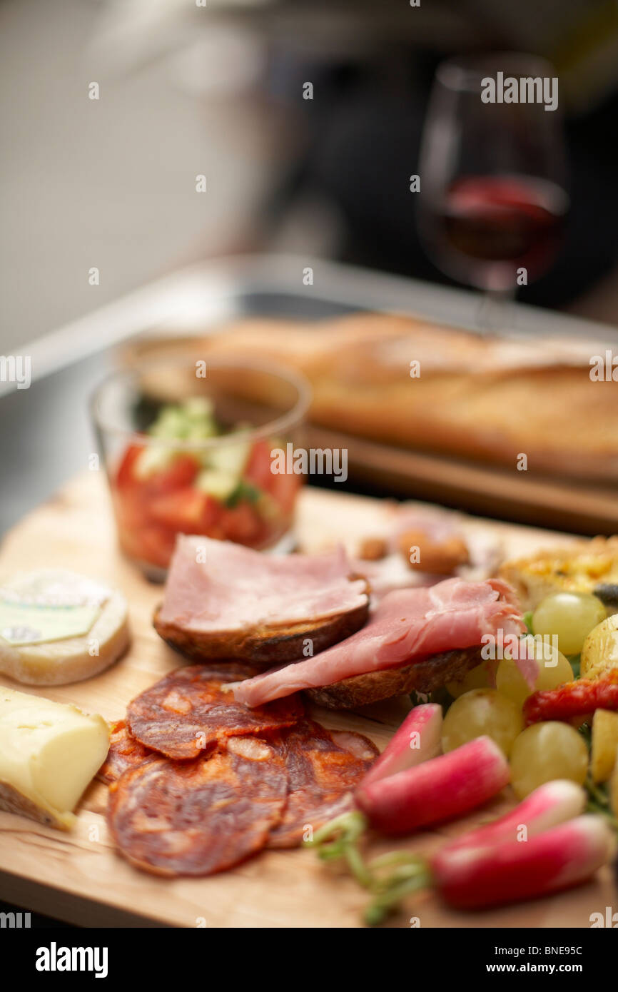 Lunch meats on a platter Stock Photo - Alamy
