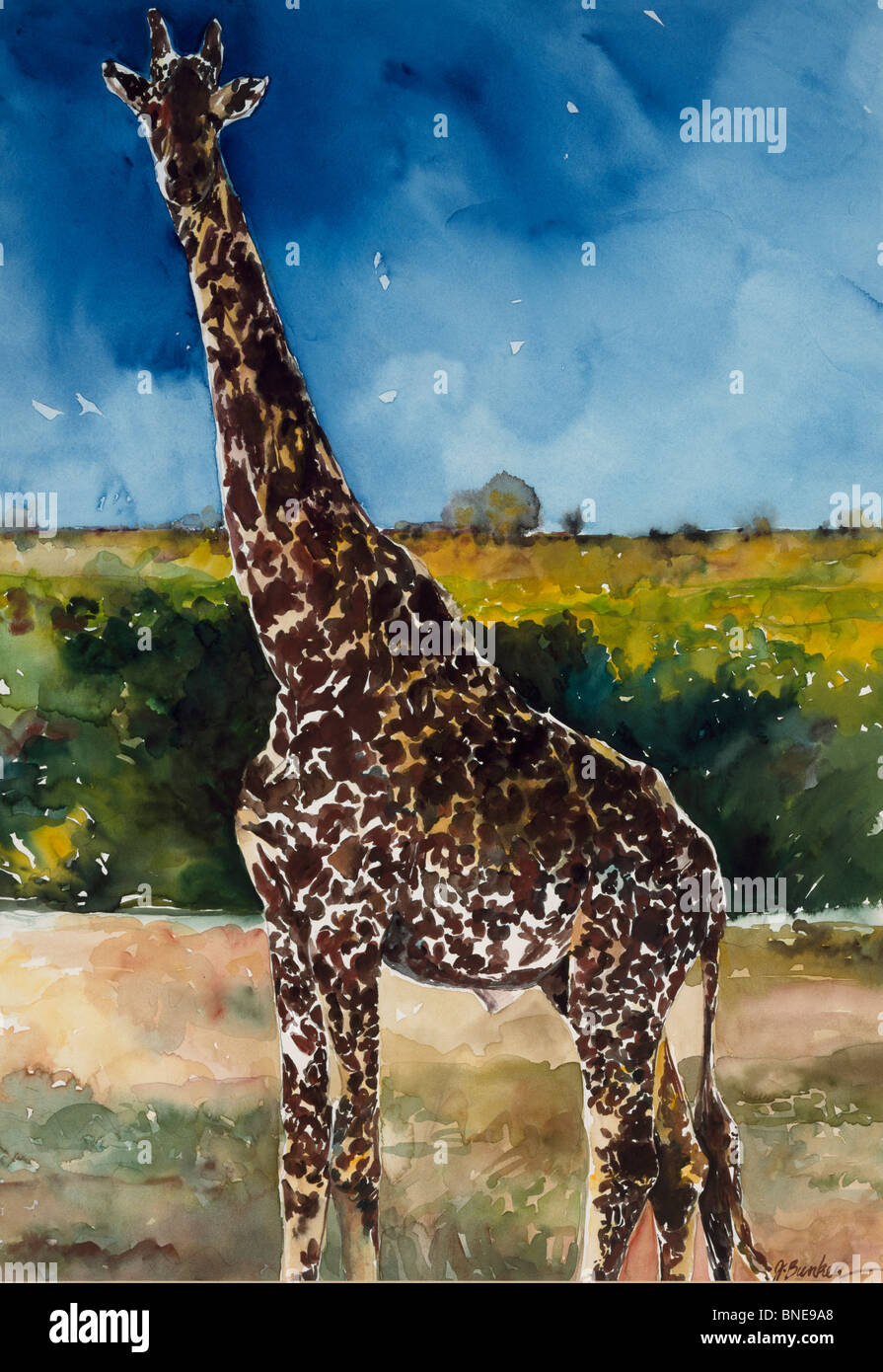 African Safari Landscape Painting