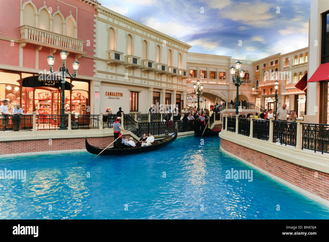 The Venetian Las Vegas - replica Venice setting. Canal water feature ...