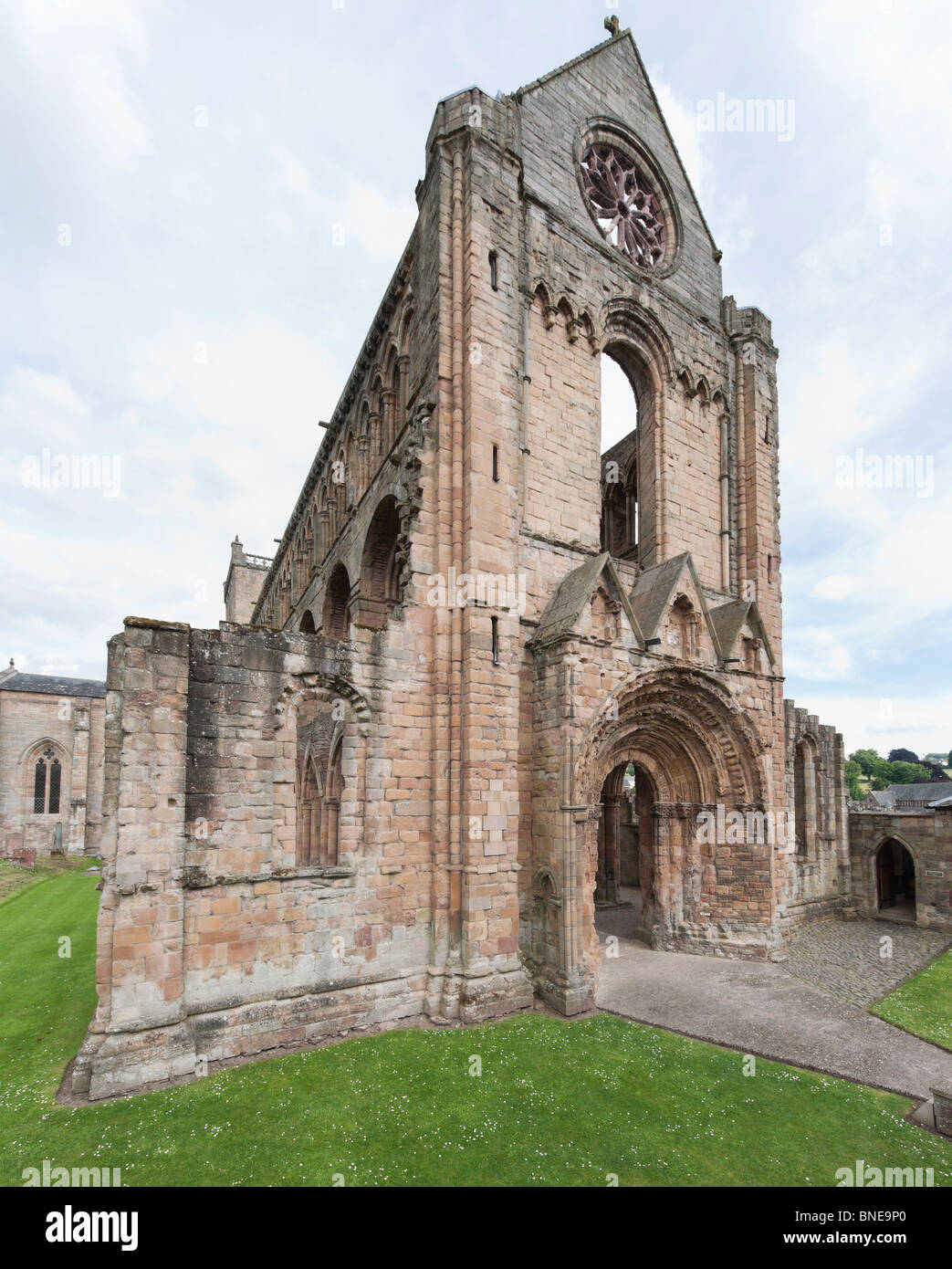 West end and door of Jedburgh Abbey Scottish Borders UK Stock Photo - Alamy