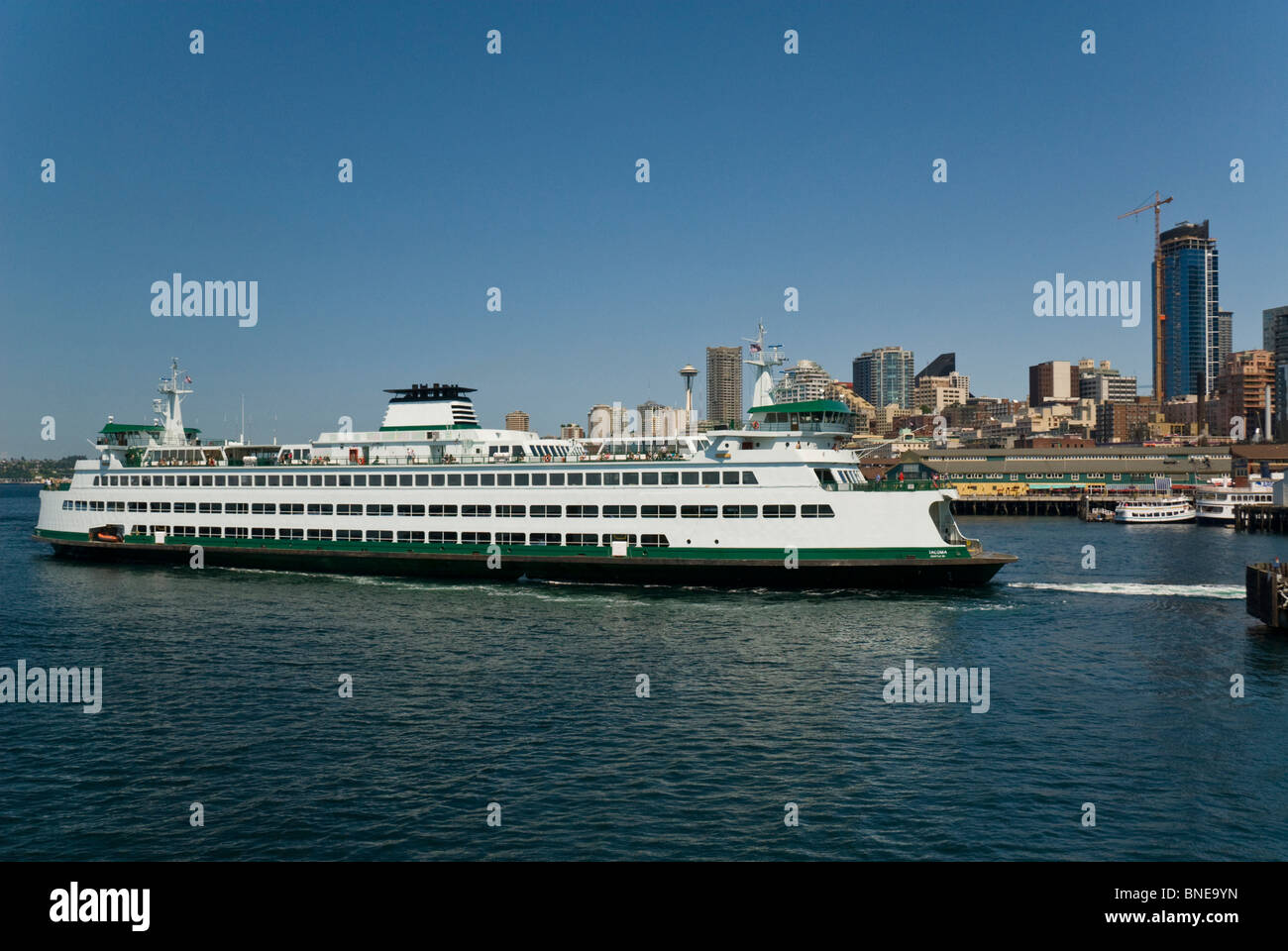 Ferry at a harbor, Seattle, Washington State, USA Stock Photo - Alamy