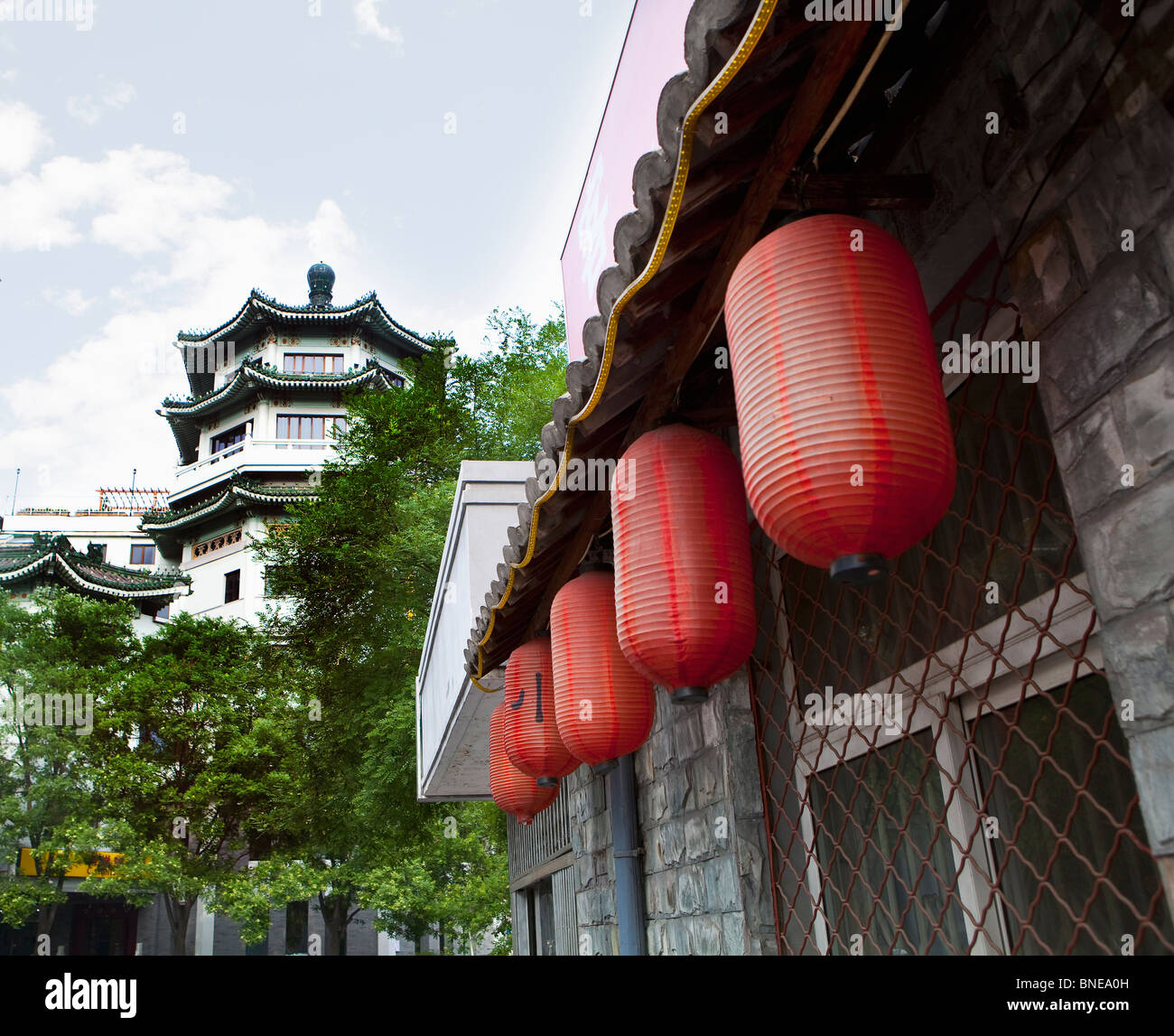 Chinese lanterns hanging at a building, Beijing, China Stock Photo - Alamy