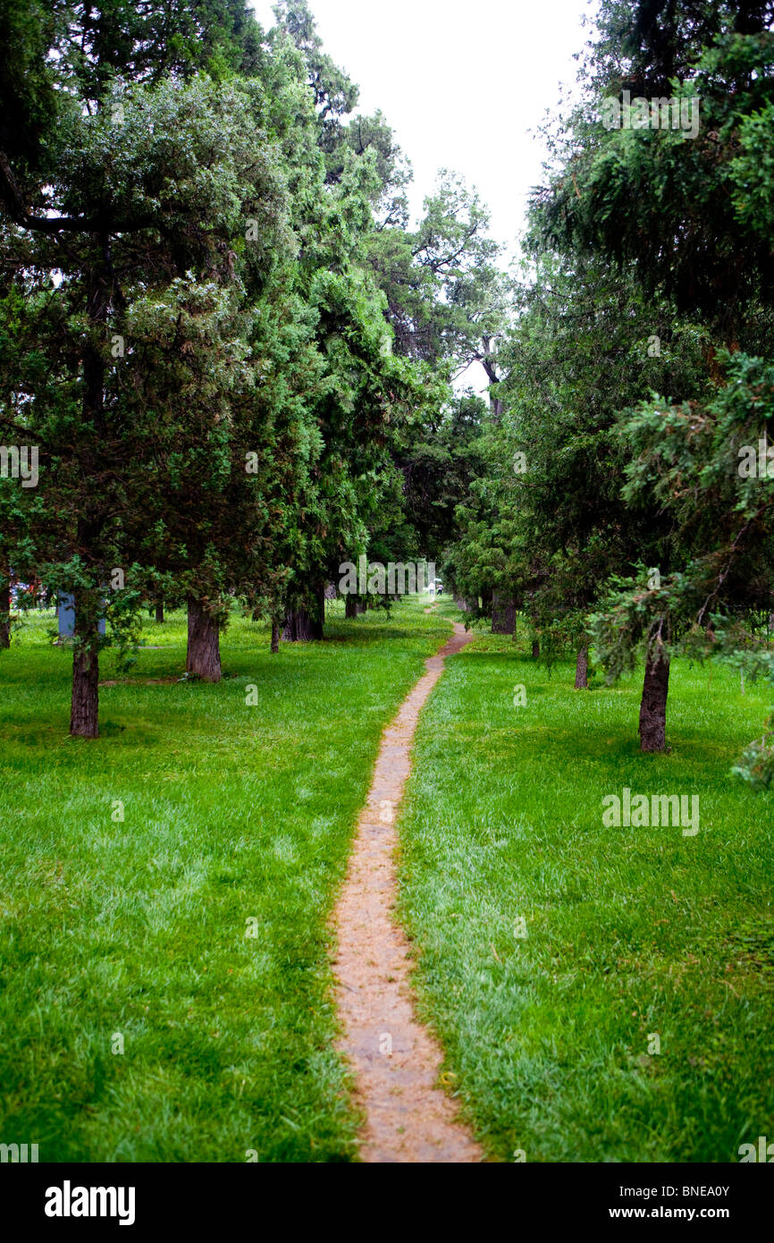 Trail passing through a park, Beijing, China Stock Photo - Alamy