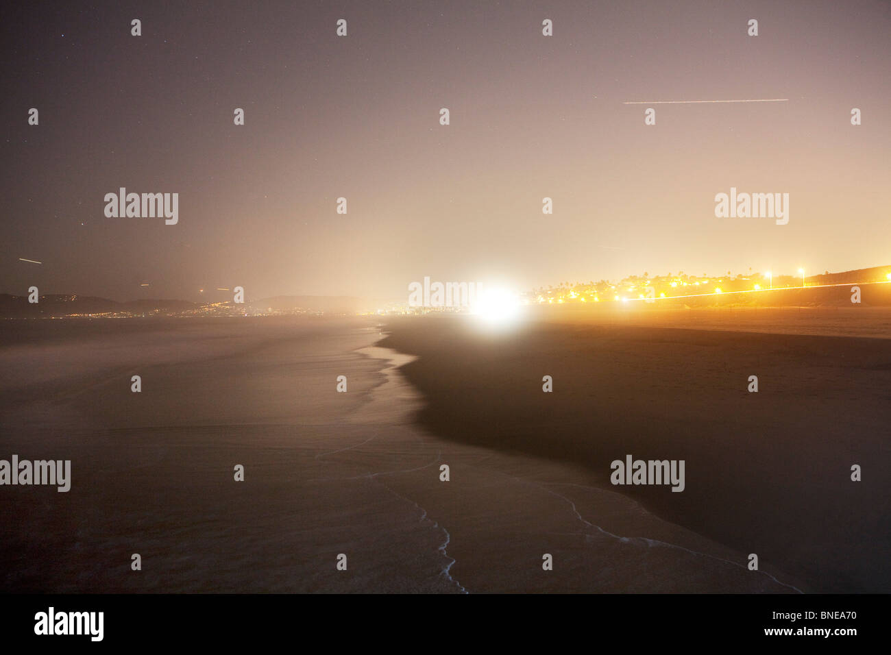 Beach at night Stock Photo - Alamy