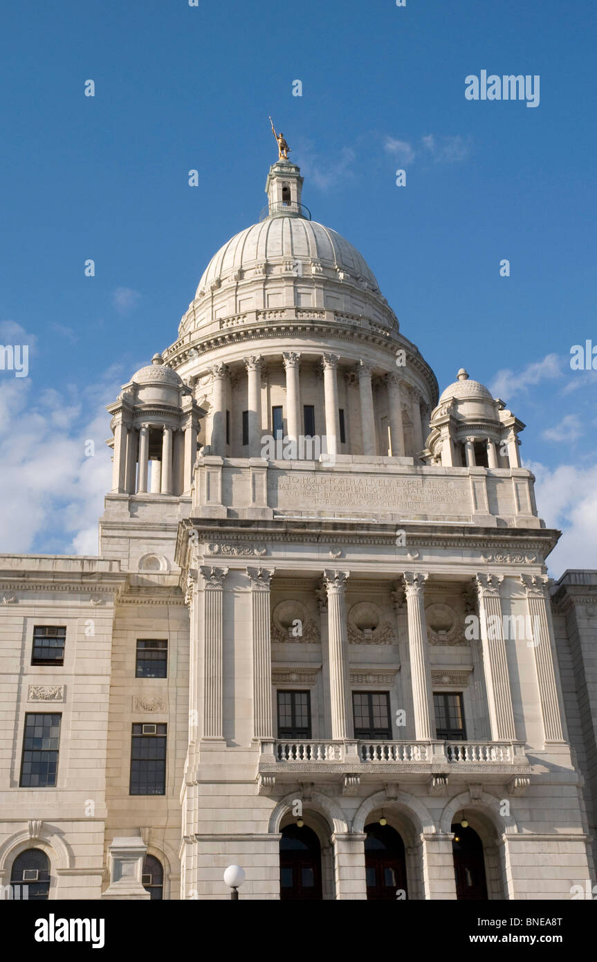 Facade of a government building, Rhode Island Statehouse, Providence ...