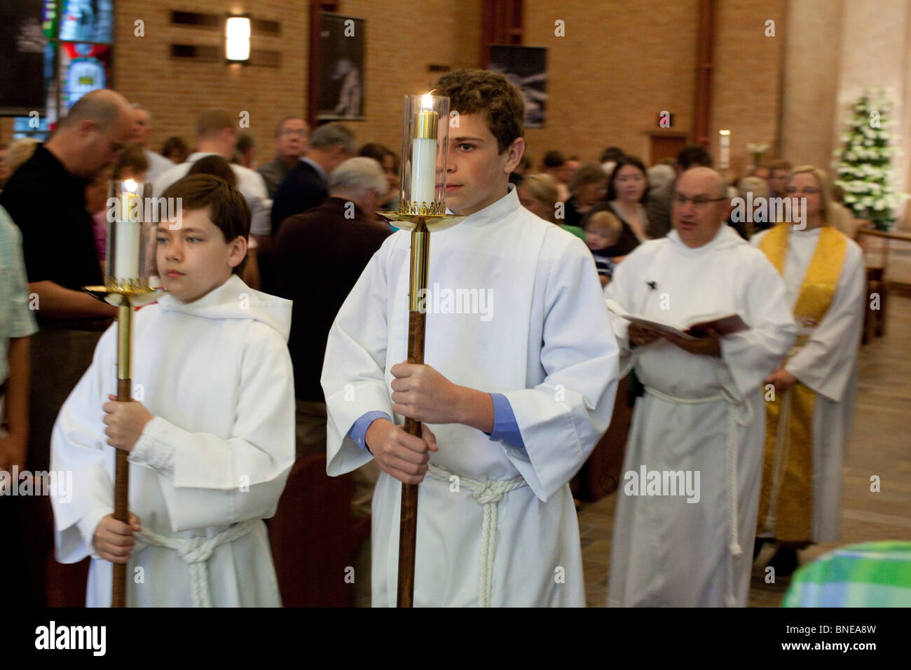 Procession during Easter Sunday services at Saint Martin's Lutheran ...