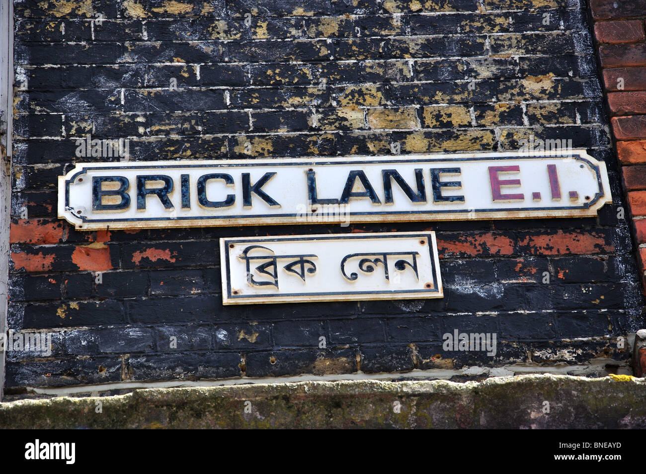 Brick Lane street sign, Spitalfields, The London Borough of Tower ...