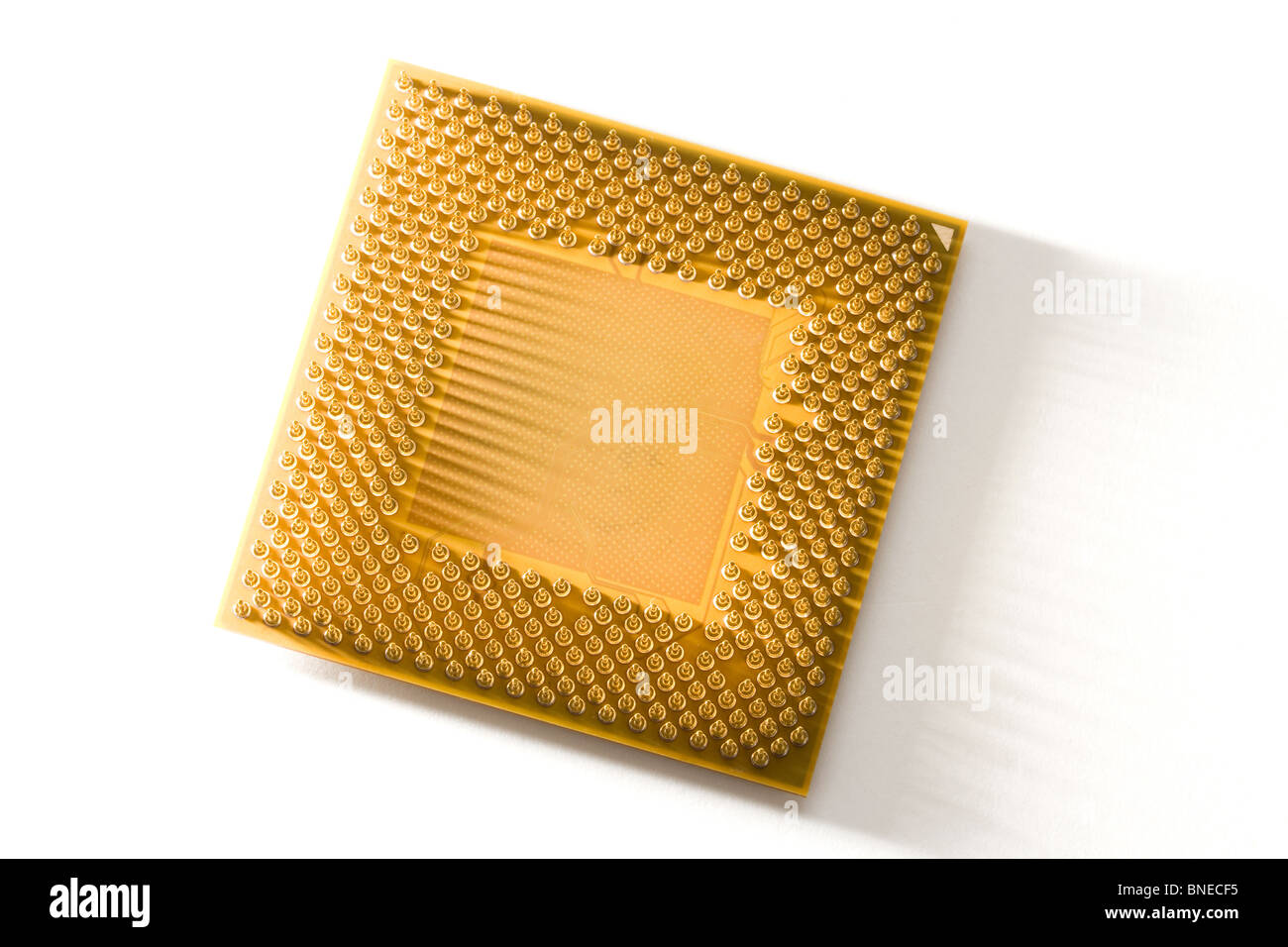 Golden Computer CPU close up shot Stock Photo - Alamy
