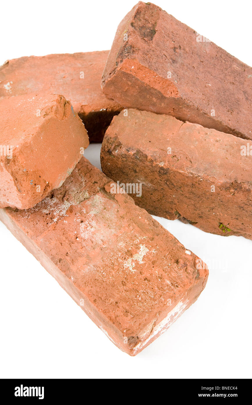Red Brick with white background Stock Photo - Alamy