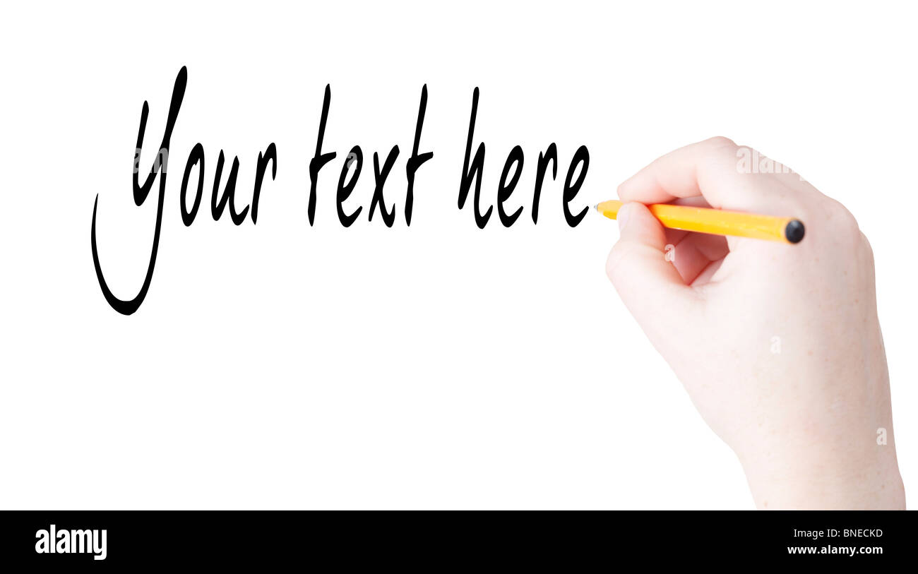 hand writting with a pen isolated on withe background Stock Photo - Alamy