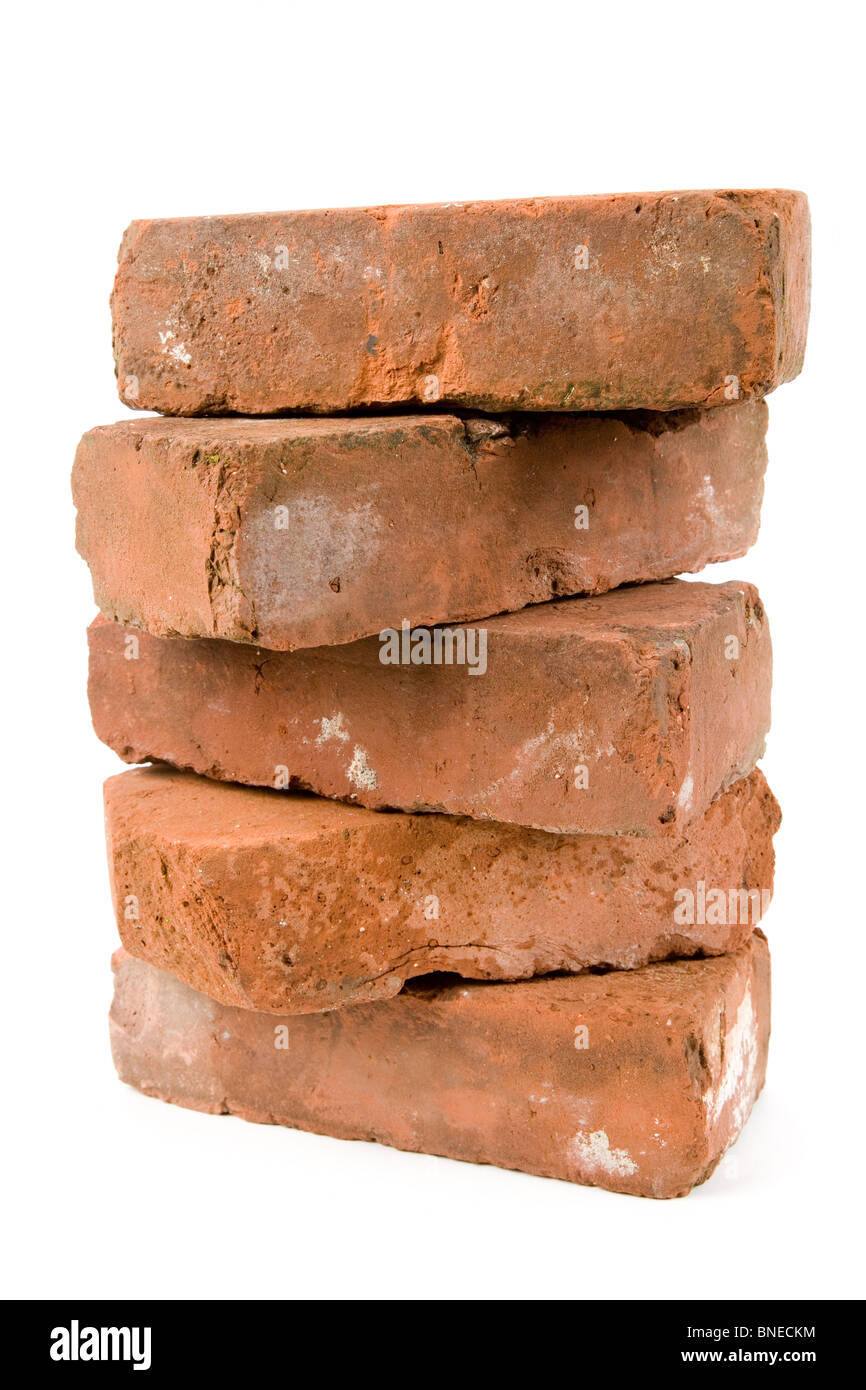 Red Brick with white background Stock Photo - Alamy