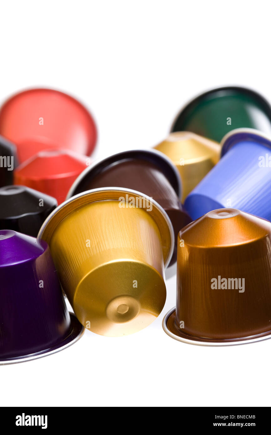 modern colorful coffee capsules for a coffee machine Stock Photo - Alamy