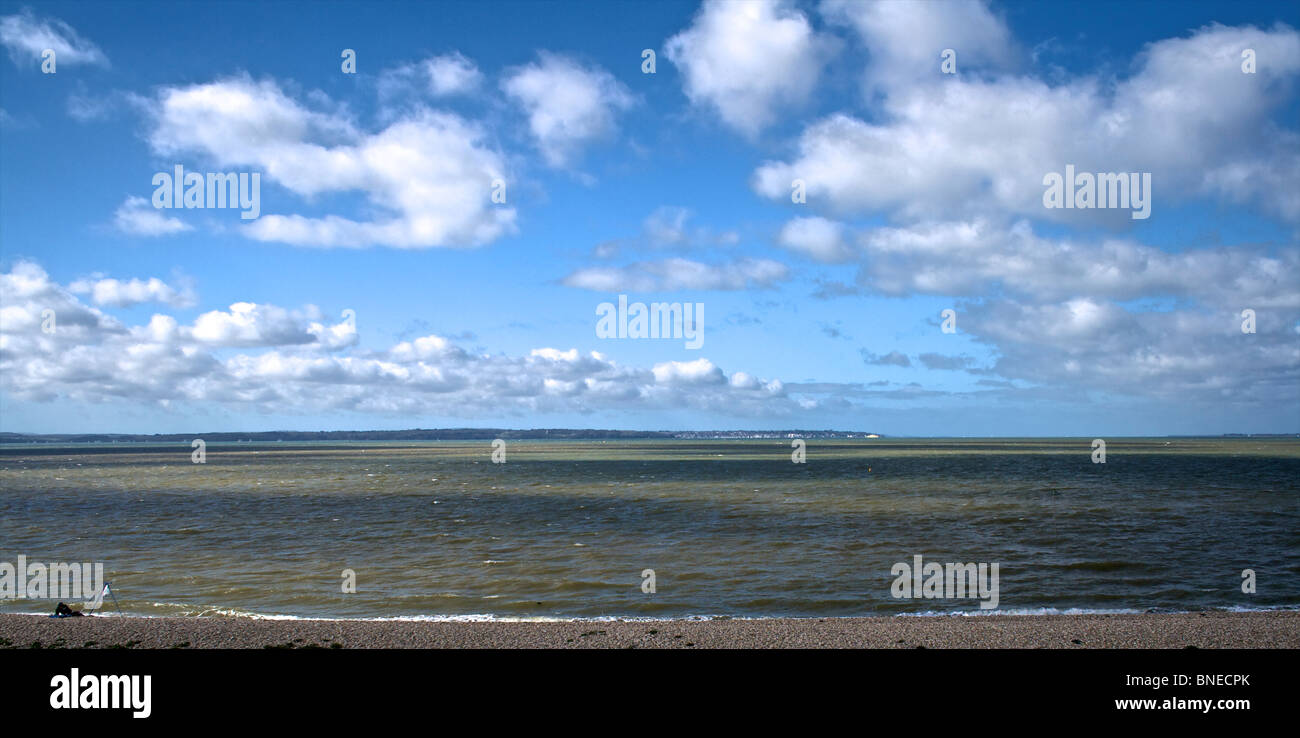 Lee On Solent Beach. Cloud shadows across the water Stock Photo - Alamy