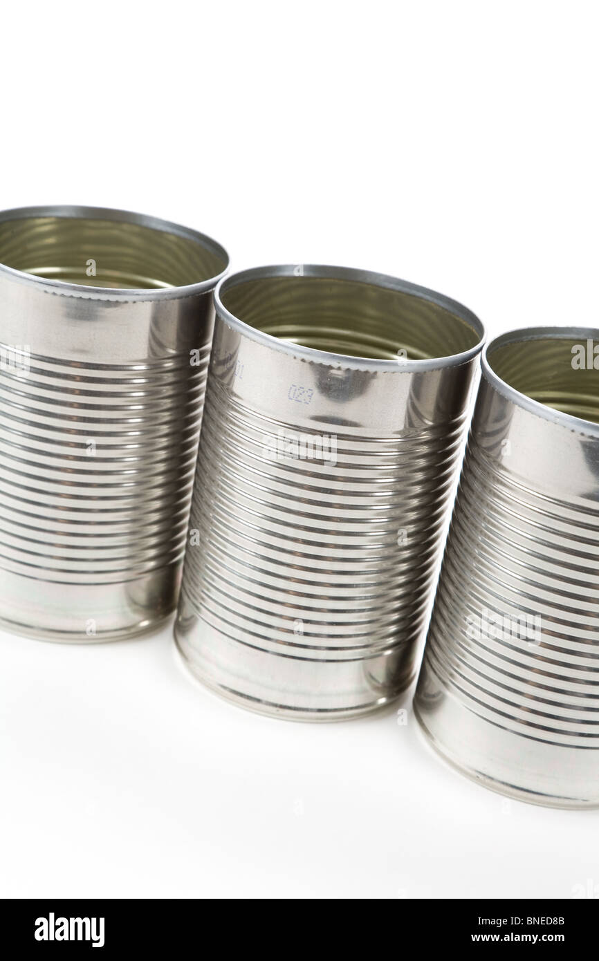 Tin container with white background Stock Photo - Alamy
