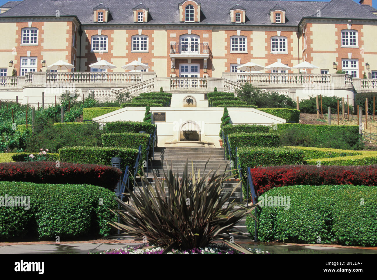 French chateau style architecture of Domaine Chandon Winery in Stock ...