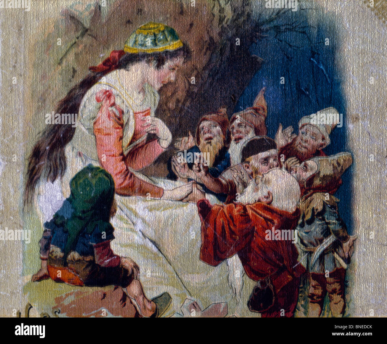Snow White And The Seven Dwarfs, Artist Unknown Stock Photo - Alamy