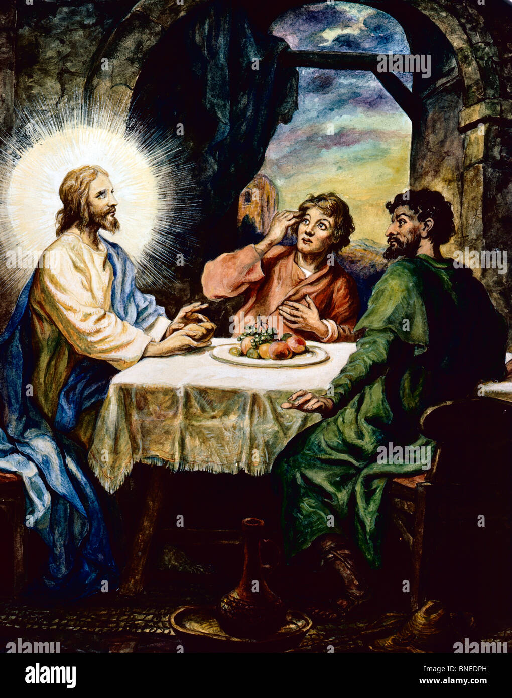 Supper at Emmaus by Bernhard Beseler, 19th Century Stock Photo - Alamy
