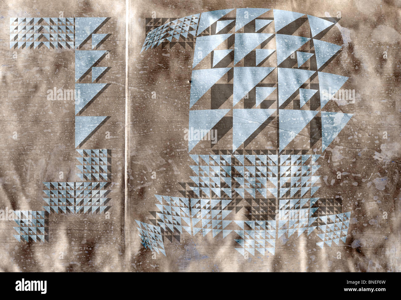 Metallic geometric shapes made to wrap by aligning the seam to the fold ...